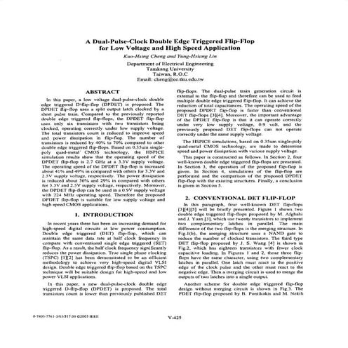 A dual pulse-clock double edge triggered flip-flop | PDF