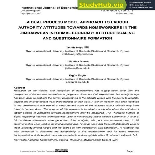 A Dual Process Model Approach To Labour Authority Attitudes Towards ...