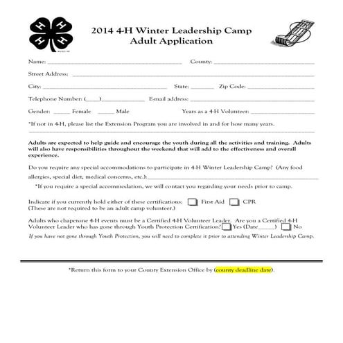 Adult application | PDF