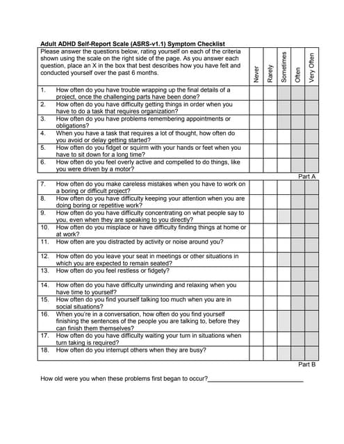 Clinical scales for ADHD assessment | PDF | Brain and Nervous System ...
