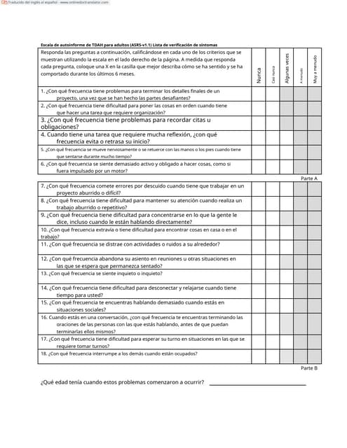Adhd questionnaire-asrs111 | PDF