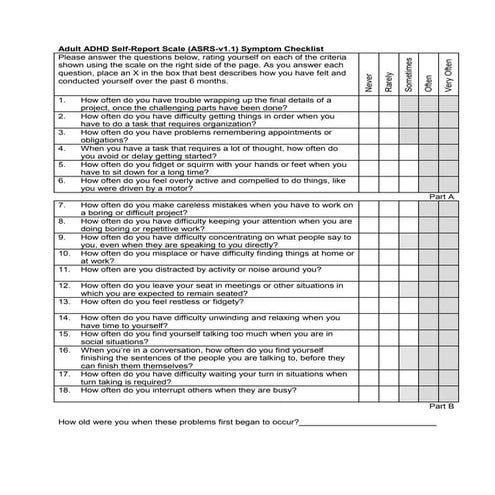 Clinical scales for ADHD assessment | PDF