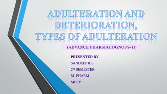 Adulteration of drugs | PPT | Skin Care | Beauty
