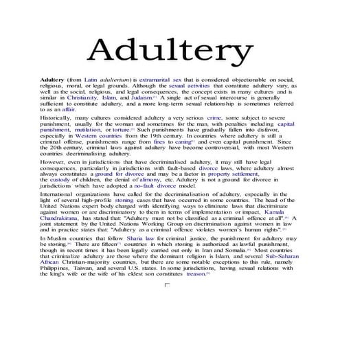 Adultery | PDF