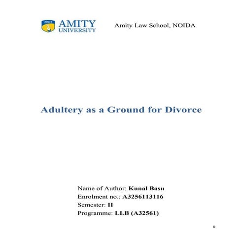 Adultery Law in India | DOCX