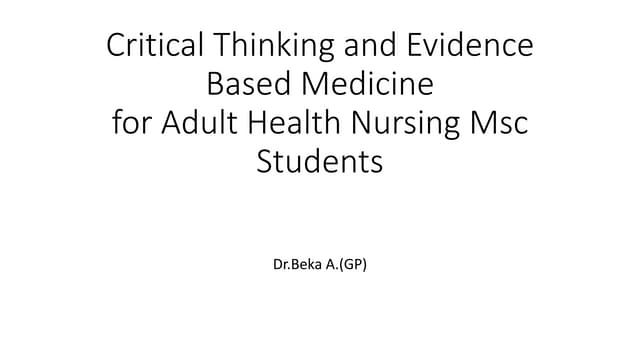 Evidence based medicine | PPTX