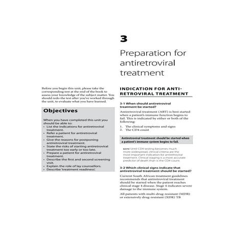 Adult HIV: Preparation for antiretroviral treatment | PDF