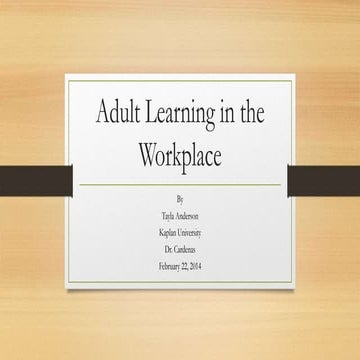 Adult learning in the workplace | PPTX