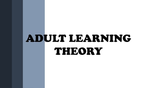 Characteristics of adult learning principles | PPTX