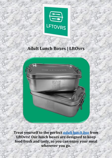 Eco-friendly Lunch Boxes | LftOvrs | PDF