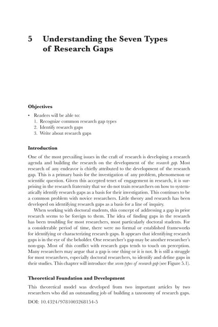 ARTICLE RESEARCH A Taxonomy Of Research Gaps Identifying And Defining ...