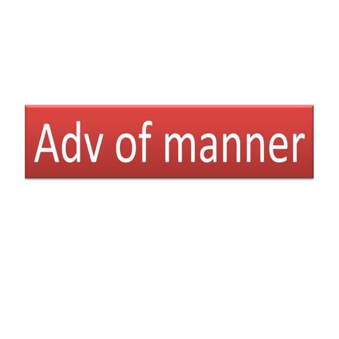 Adverbs of manner | PPTX