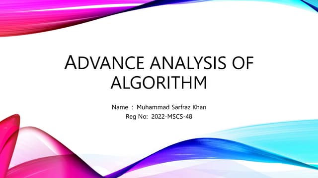 Advance Analysis Of Algorithmpptx