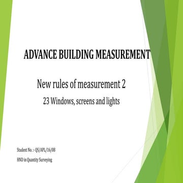 Advance building measurement NRM 2 | PPTX