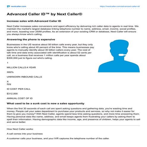Advanced caller-id | PDF