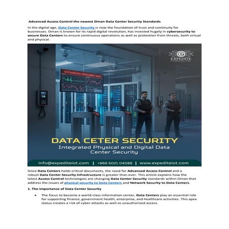 Advanced Access Control the newest Oman Data Center Security Standards ...