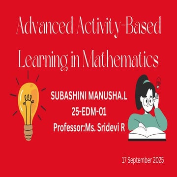 Advanced Activity-Based Learning in Mathematics | PDF