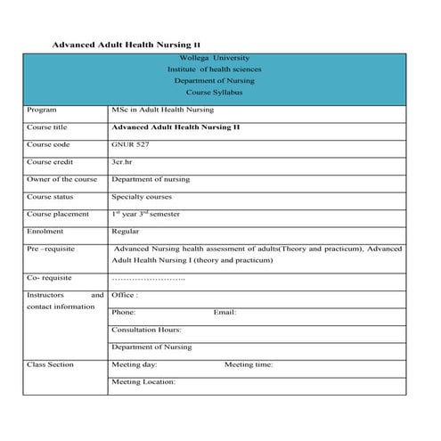 Advanced Adult Health Nursing II syllabus (1).docx