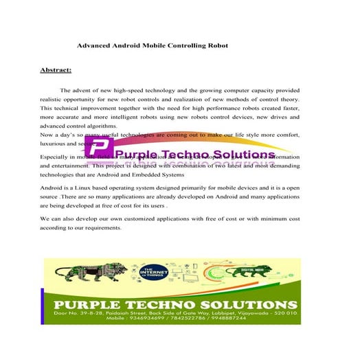 Advanced android mobile controlling robot | PDF | Operating Systems ...