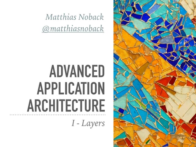 Advanced Application Architecture Symfony Live Berlin 2018 Advanced Application Architecture Symfony Live Berlin 2018