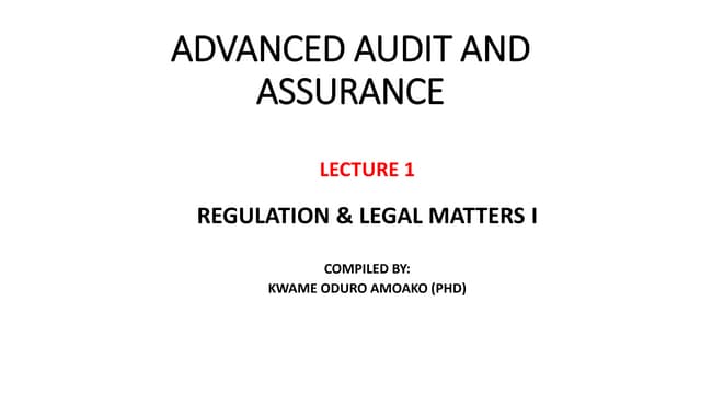 Advanced Auditing Lecture Lecture 1pptx