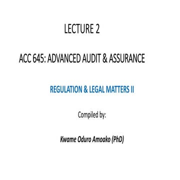 Advanced Auditing Lecture Lecture 2pptx
