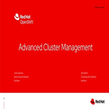 Red Hat Advanced Cluster Manager Details | PDF