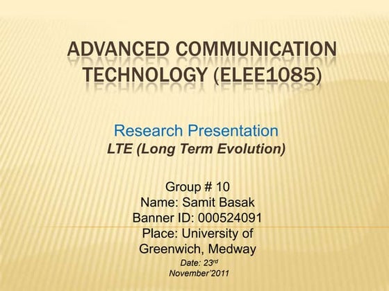 Introduction to lte | PPT