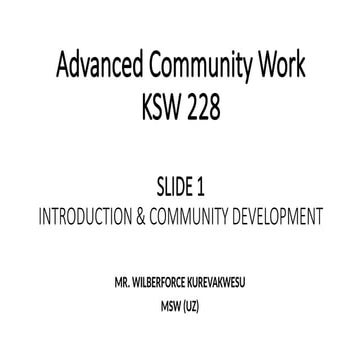 Community Development Theory And Practice Module Four Pptx