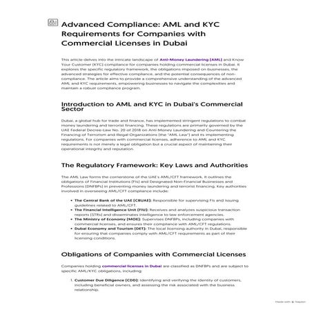Advanced Compliance_ AML and KYC Requirements for Companies with ...