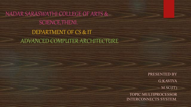 Advanced Computer Architecture Pptx Computer Networking Computing 9782