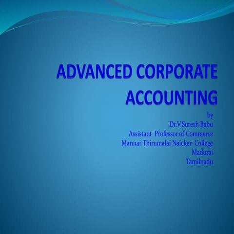 Advanced corporate accounting double account system-1 | PPTX | Business ...