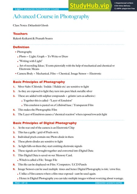 Types of Camera Lenses | PDF