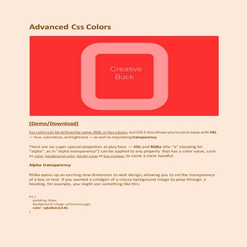 CSS3: Border And Colors | PPTX