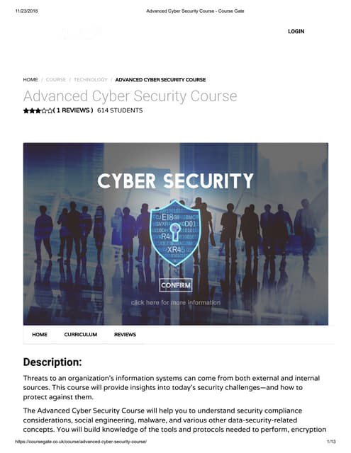 Cyber security training course | PPT