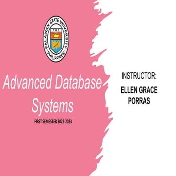 Advanced Database Systems Presentation 1 With Quizpptx Databases Computer Software And