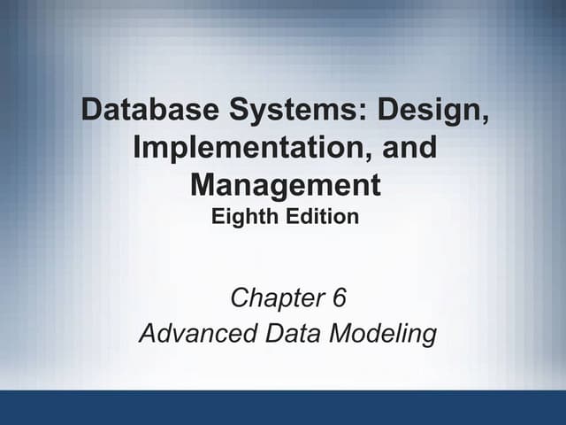 Advanced data modeling | PPT Advanced data modeling | PPT