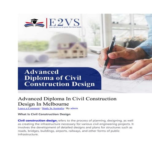 Advanced Diploma In Civil Construction Design In Melbourne.docx