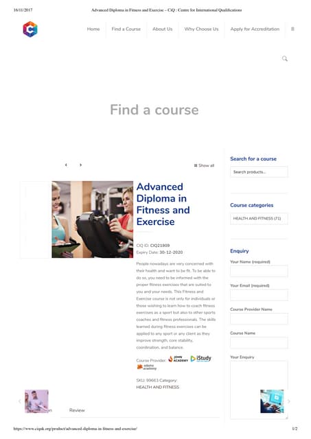 Certificate IV - Fitness | PDF