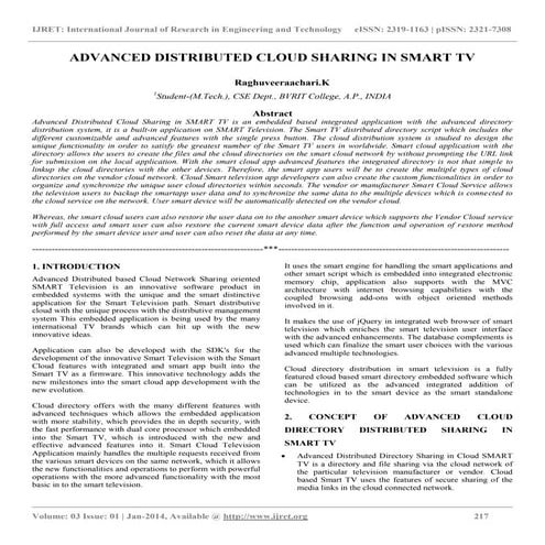 Advanced distributed cloud sharing in smart tv | PDF