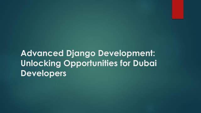 Advanced Django Newpdf