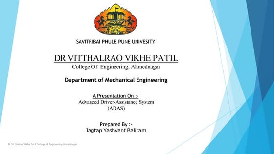 Seminar on Advanced Driver Assistance Systems (ADAS).pptx | Auto Safety ...