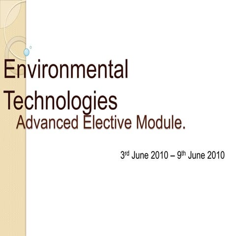 Advanced Elective Module Presentation | PPT