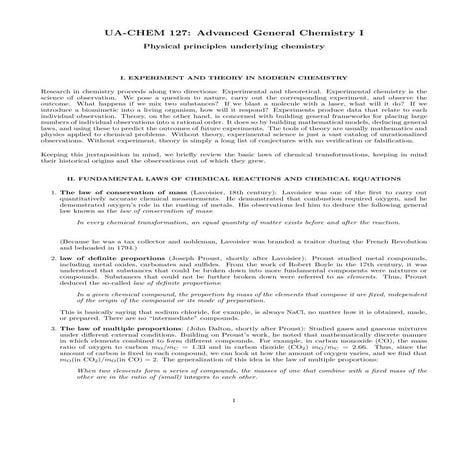 Advanced general chemistry i | PDF