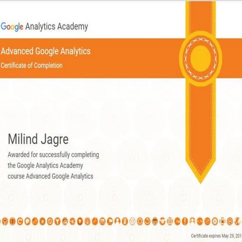 Certificate of Completion: Advanced google analytics | PPT