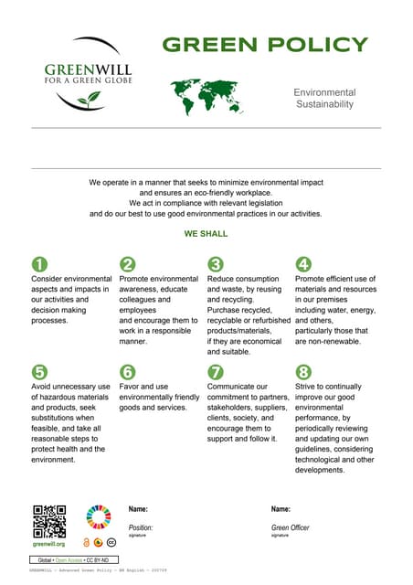 Model environmental policy | PDF