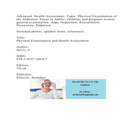 Advanced Health Assessment Topic Physical Examination of the Abdo.docx