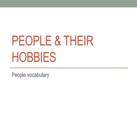 English: Advanced Hobby Vocab | PPTX