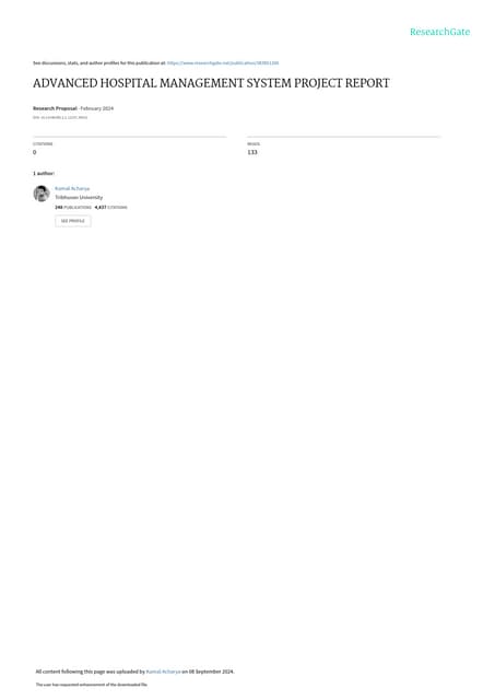 HOSPITAL MANAGEMENT SYSTEM project report | PDF