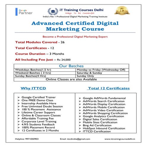 Digital Marketing Course Syllabus for all in India | PDF